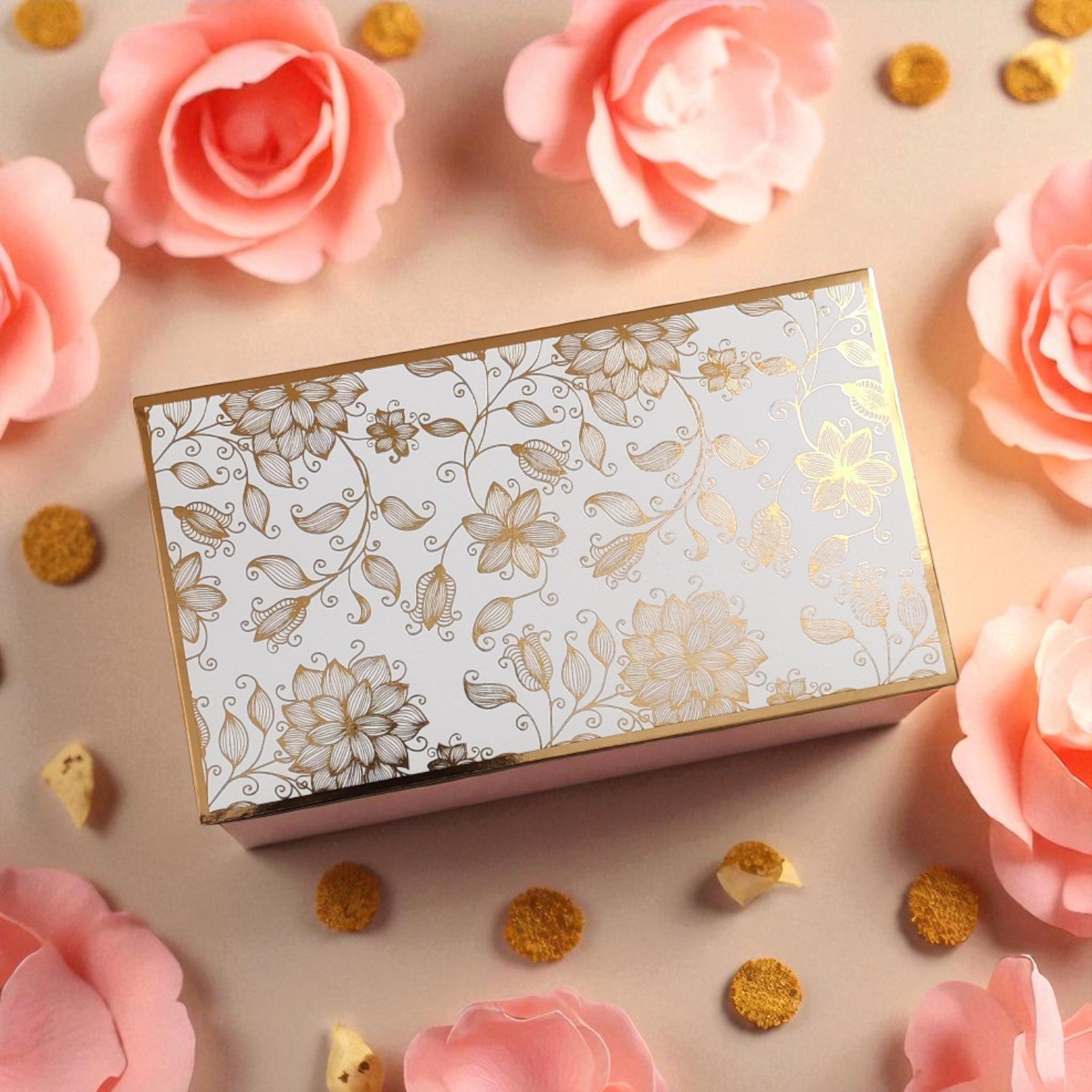 Golden Bloom- Classic Luxe Magnetic Shagun Envelope – Handmaque
